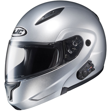 CL-MAX2 HJC Silver Motorcycle Modular Helmet Ready for Blutooth ...