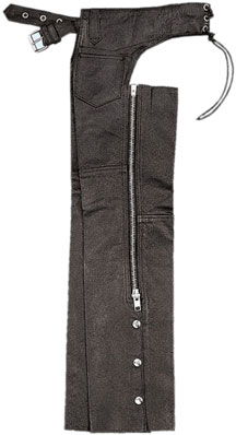 KCH1025 Kids Leather Biker Chaps with pocket and laces