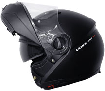 Voss 555 Flat Black Full Face Helmet with Modular Jaw Black Glossy DOT ...